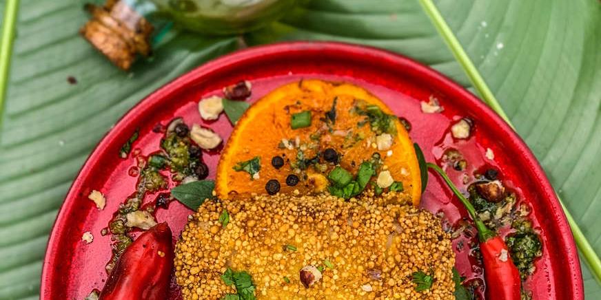 Filé de Dourado com Pesto de Tangerina e Avelã